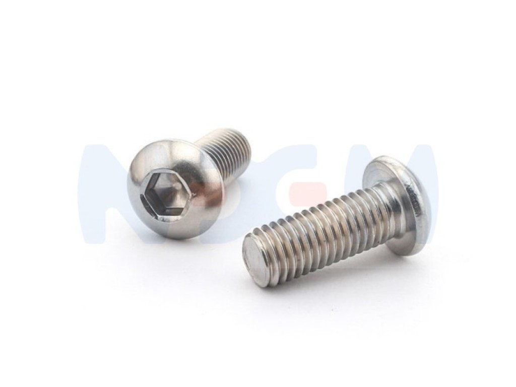 M6x12mm Socket Button Head Screw -Silver-A2-Stainless-Steel-304-Bolt