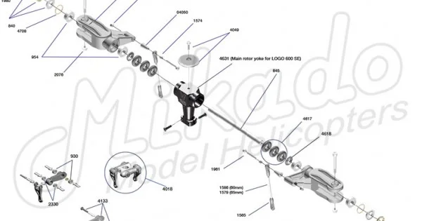 LOGO 600 SE, Rotor Head, Spare Parts