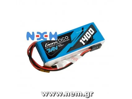 Gens ace 1400mAh 7.4V 2S1P Lipo Battery Pack-JR-Plug