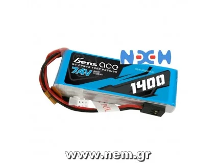 Gens ace 1400mAh 7.4V 2S1P Lipo Battery Pack-JR-Plug