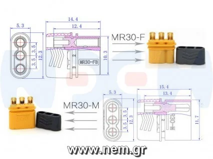 Amass MR30 connector set