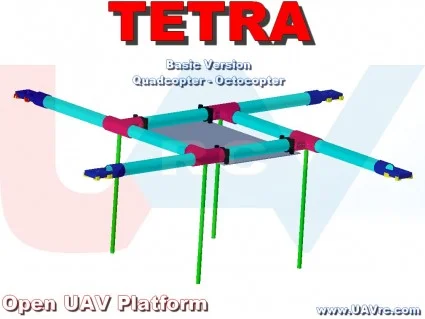 TETRA Basic Version, an Open Platform UAV Quadcopeter Octocopter Frame ...