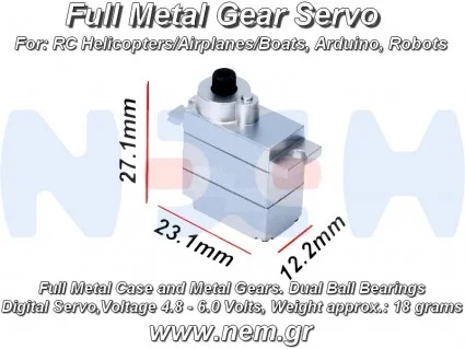 Digital Metal Gear Servo 180 degrees, 18g, 6kg-cm, 0.07sec for RC ...