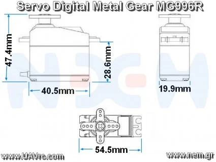 MG996R Digital Metal Gear Servo -15kg-0.13sec -for Robot, Planes, Cars ...